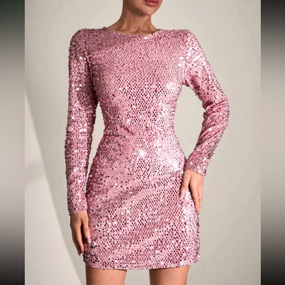 Dresses | Luxe High Neck Slit Thigh Mini Dress | Poshmark